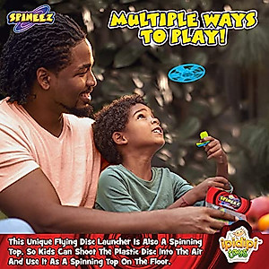 IPIDIPI TOYS Light Up Spinning Tops and Flying Saucer Disc - UFO Light Up Spinner Toy - Kids Party Favors, Goodie Bags Stuffers, School Prize Box Toys, Goodie Bag Fillers (Red, Set of 12, 36 PCs)