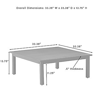 Crosley Furniture Clark Weather Resistant Metal Outdoor Coffee Table for Patio, Deck, Porch, Matte Black