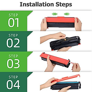 206X 206A Toner Cartridges 4 Pack High Yield Compatible Replacement for HP 206X W2110X 206A W2110A Color Laserjet Pro MFP M283fdw M283cdw M283 Pro M255dw Printer Ink (Black Cyan Yellow Magenta)