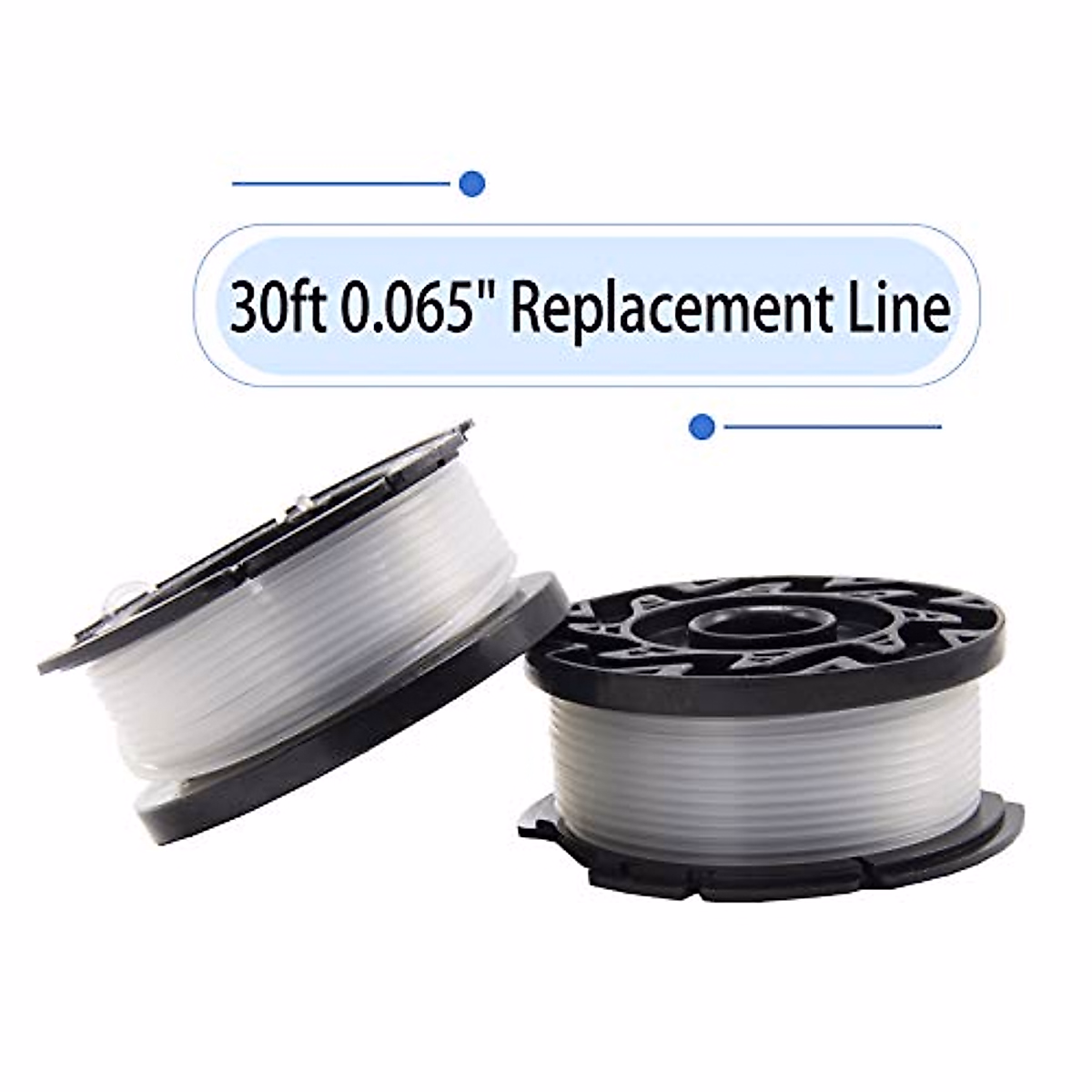 AF-100 Replacement Spool for Black and Decker String Trimmer Edger GH900 BESTA510 Weed Eater Spool Refills 30ft 0.065" Trimmer Line AF1003ZP, AF-100-3ZP, AF-100-BKP (12 Spools+ 2 Caps+2 Springs)