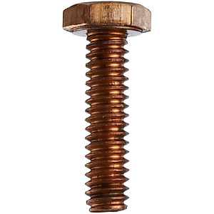 Small Parts Bronze Hex Bolt, Plain Finish, Hex Head, External Hex Drive, Meets ASME B18.2.1, 1-1/4" Length, Fully Threaded, 5/16"-18 UNC Threads (Pack of 5)