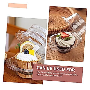 USHOBE 30pcs Cupcake Packing Boxes Cake Blister Box Clear Cake Box Mini Muffins Clear Plastic Containers Cupcake Muffin Holder Cupcake Containers Individual Cupcake Box Food Containers