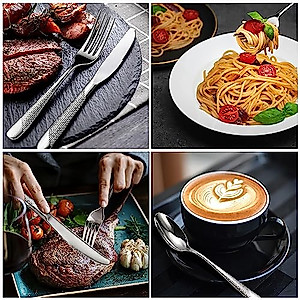 24-Piece Silverware Set Stainless Steel Cutlery Flatware Set with Premium Gift Box Service for 6, Modern & Classic Design Utensil Sets Includes Spoons, Forks & Knives, Dishwasher Safe