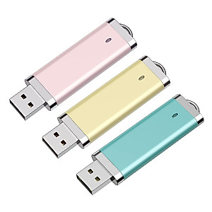 KEXIN 3 Pack 64GB Flash Drive USB Drive Thumb Drive 64 GB USB Flash Drive Jump Drive 64G Flash Drives Photo Memory Stick Pen Drive Zip Drive Pink Yellow Blue