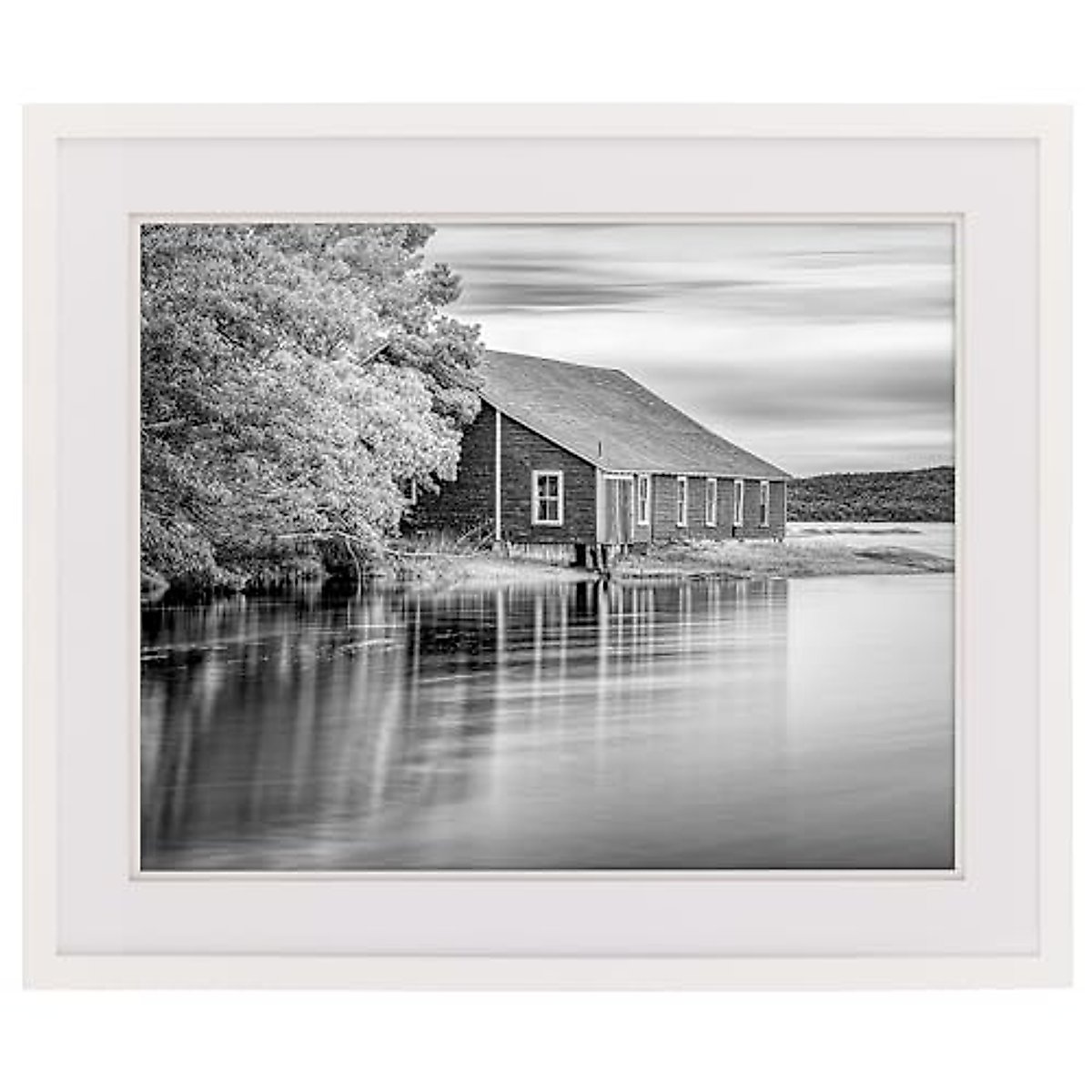 Gallery Solutions - 20"x24" White Frame - Double White Mat - Wall/Tabletop Display - Perfect Fit for 16"x20" Photos - Versatile Mounting Options - Rectangular Tabletop - Poster Frame