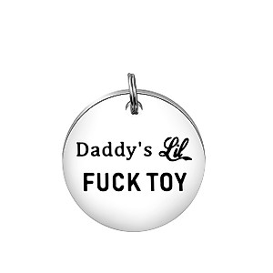 Funny Couple Keychain BDSM BDSM Gift Kinky Gifts for Husband Naughty Jewlry (Daddys lil FUCK TOY)
