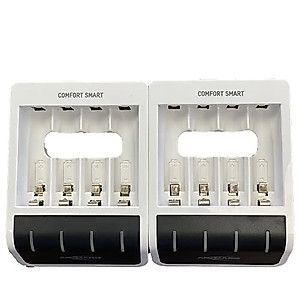 Ansmann Comfort Smart Charger Bundle for 1-8 AA/AAA Rechargeable Batteries + 8 pcs of Ansmann AA 2850 Hybrid Rechargeable Batteries