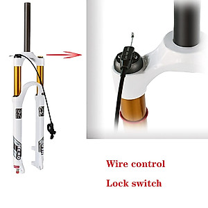 Jejy Suspension Fork 26/27.5/29 XC Mountain Bike Straight Tube/Tapered Tube Magnesium Alloy Front Forks Air MTB Bicycle Accessories (Color : Straight Remote Lockout, Size : 29)