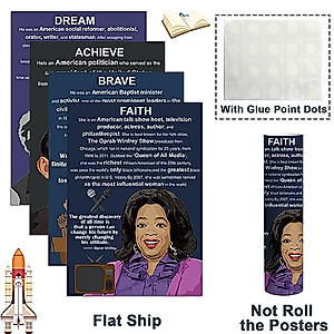 9 Pieces Black History Posters African American Inspirational Wall Art 16x11inch Posters for Middle School and High School Classroom Library Office or History Classroom Decorations or Homeschool