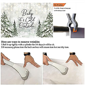 Avezano Baby It's Cold Outside Backdrop Winter Baby Shower Photo Background Props Winter Wonderland Party Decoration Winter Snowflakes Newborn Photo Photo Banner (Green, 7x5ft)