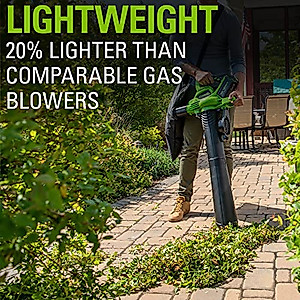 Greenworks 40V (185 MPH / 340 CFM) Brushless Cordless Blower / Vacuum, 4.0Ah Battery and Charger Included