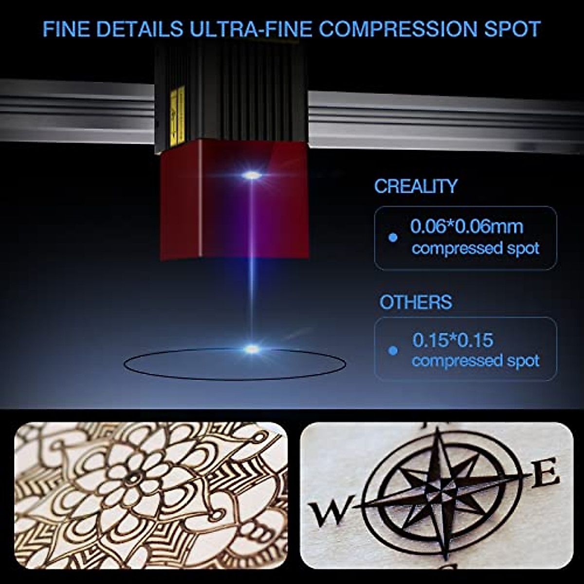 Kumin 10W Laser Engraver, Ultra Accurate Machine Laser Cutter and Engraver Machine Support Lightburn, Robust Design Laser Engraver for Wood and Metal, Vinyl, Acrylic, Basswood, Paper