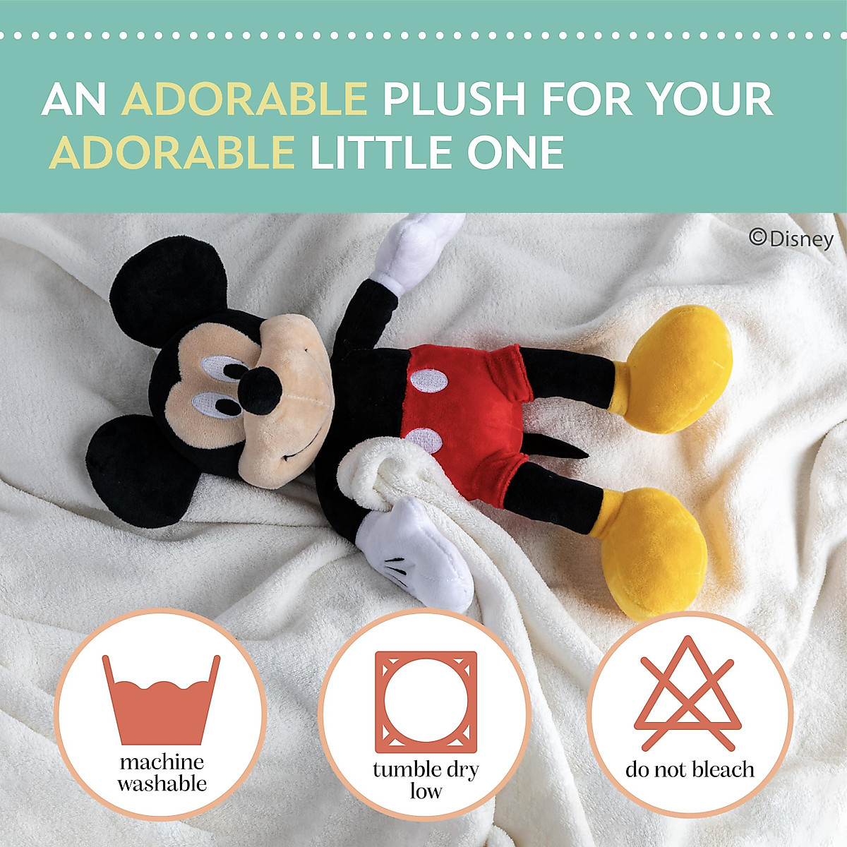 Disney Baby Mickey Mouse Stuffed Animal Plush Toy, 15 Inches