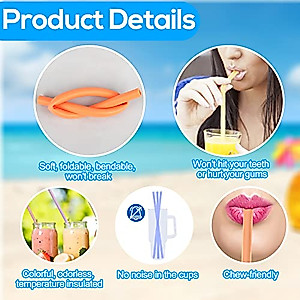 XANGNIER 6 Pack Multicolor Silicone Replacement Straws for Stanley 20 30 40 oz cup,Reusable Long Straw with Cleaning Brush for Stanley Quencher Adventure Stanley Water Jug Stanley Cup Accessories