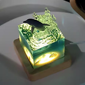 Mountain Peak and USB Resin Molds Set with 8G USB Driver, Jellyfish, Whale, Seahorse, Pufferfish, Diver 19-kit, for Epoxy Concrete Clay, Make Dioramas Landscape, Necklace Pendant, Paperweight