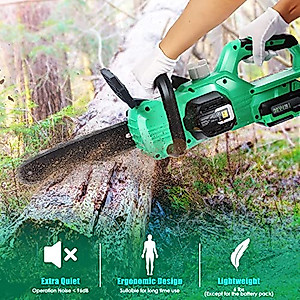 DREAMVAN Cordless Chainsaw, 20V Battery Powered Chainsaw, 10'' Battery Chainsaw with 4.0Ah Lithium Battery & Fast Charger, Electric Chainsaw for Trees Pruning, Wood Cutting, Farm/Garden