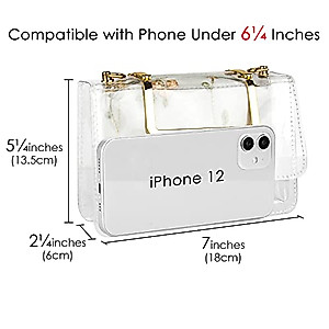 Clear Shoulder Bag Purse, 2 in 1 Transparent Crossbody Bag Jelly Handbag, Polyvinyl Chloride Top Handle Chain Clutch for Women