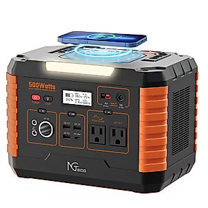 NGTeco Portable Power Station, 500W Solar Generator (Solar Panel Not Included) with LED, 519Wh Backup Lithium Battery for Outdoors Camping Travel Hunting Home Blackout