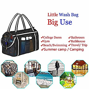 Ligereza Mesh Shower Caddy Basket for College Dorm Room Essentials, Bathroom Accessories, Gym Bathroom, Camping, Multiple Suspension Methods And Large Capacity, Portable Shower Caddy Bag (Black)