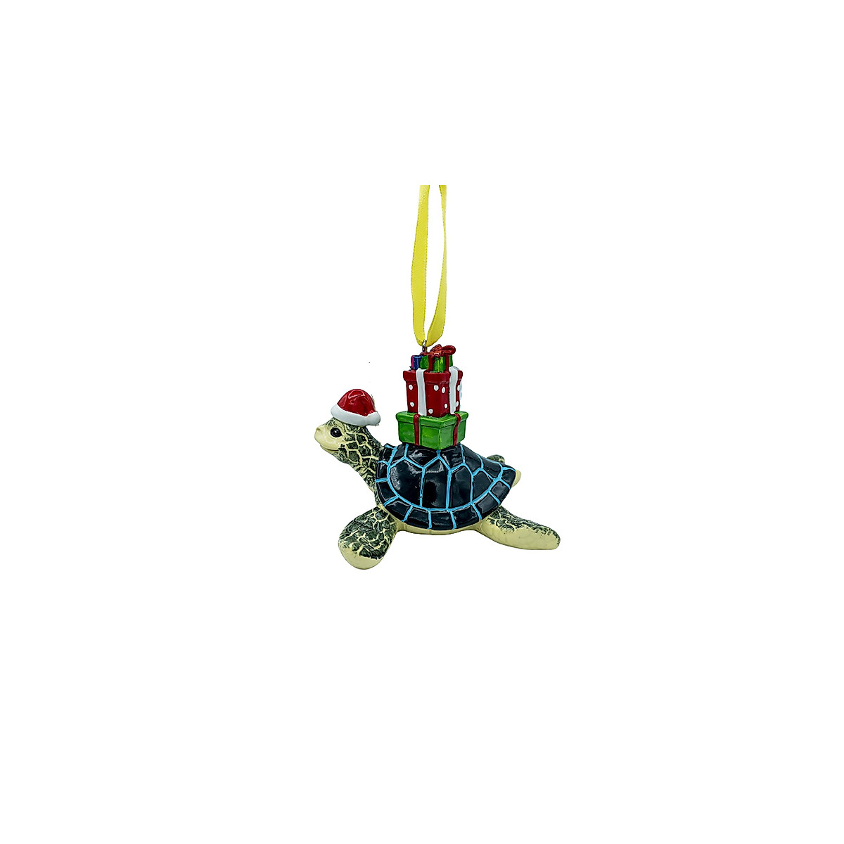 Blue Sea Turtle Beach Ocean Coastal Resin Christmas Tree Hanging Ornament Decoration Decor