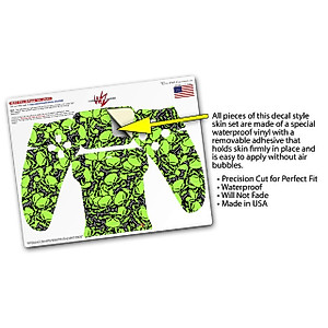WraptorSkinz Skin Wrap compatible with Sony PS5 DualSense Controller Scattered Skulls Neon Green (CONTROLLER NOT INCLUDED)