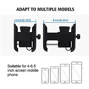 ZJDU Universal Premium Bike Phone Mount for Motorcycle - USB Phone Charger Holder Handlebar/Rear-View Mirror Cellphone Mount,360 Rotation,for 4.0-6.5" Inch Smartphones,Black b