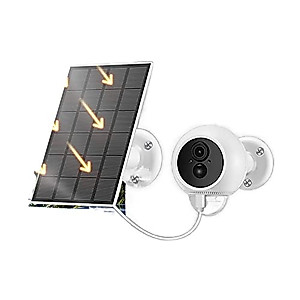 Security Camera Camera 3MP Wireless IP Camera Rechargeable Battery Panel Solar Outdoor Waterproof AI PIR Alerts Two Way Audio P2P Security Protection Surveillance Camera with Spotlight ( Size : With 1