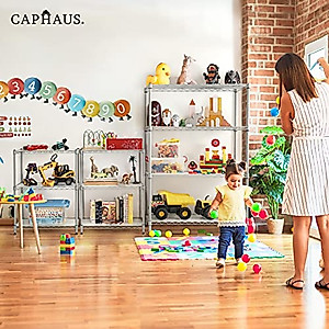 CAPHAUS NSF Adjustable Height Wire Shelving Unit w/Liner, Basement Storage Shelving, Metal Steel Storage Shelves, Garage Shelving Storage Organizer, Utility Shelf, 3-Tier No Wheels W/Liners, Black