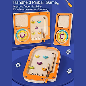 doder Portable Pinball Game Skill Development Pinball Maze Game Bright Color for Boys Girls for Travel (L)