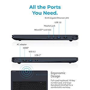 DYNABOOK Satellite Pro C50-J15250 Laptop, 11th Gen Intel Core i7-1165G7, Windows 11 Pro, 16 GB RAM, 512 GB SSD, 15.6" FHD Display, Intel UHD Graphics, Thin & Light, Full-Size Keyboard (PYS43U-00F00)