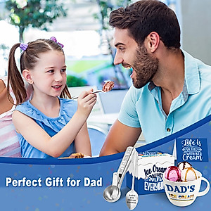 Dad Gifts, Gifts for Dad Fathers Day from Daughter, Dad's Ice Cream Bowl Scoop Shovel Spoon Set, Dad’s Ice Cream Gift from Son, Christmas Birthday Father's Day Gift for Him Man