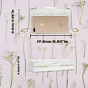 Bride Clutch Purse Acrylic MRS Evening Bag Handbag for Women Wedding Day Bridemaid Party Dinner Prom White