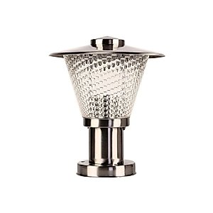 MODEBHD Rainproof Villa Pillar Light Ball Acrylic Shade Post Light Landscape Street Lawn Lights Fixture E27 Exterior Stainless Steel Column Lamp Outdoor IP55 Waterproof Garden Lawn Lantern