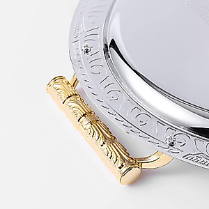 Generic Modern Elegant Decorative Tray with Handles Vanity Platter Breakfast Tray Fruit Dessert Tray for Living Room Table Countertop Party Bedroom, S