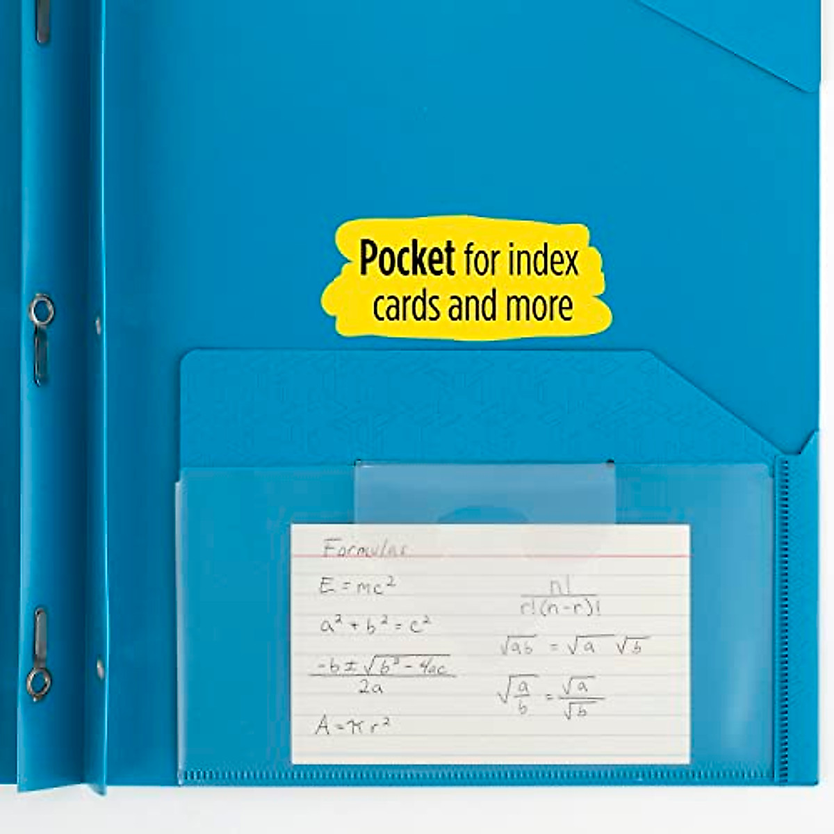 Five Star 2 Pocket Folder, 4 Pack, Plastic Folders with Stay-Put Tabs and Prong Fasteners, Holds 8-1/2” x 11" Paper, Writable Label, Assorted Colors (38064)