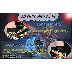 FASTGOOSE Skeleton-Paw Motorcycle Gloves for Men & Women, Men's Cycling Gloves Breathable Biker Gloves for ATV BMX MTB Motocross Racing Dirtbike (Blue0001, Large)