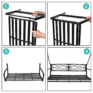 Outdoor Swing Chairs for Adults? Metal Porch Swing Stand with Antique Bronze Finish (72.24 X 50 X 71.25)" Hanging Swing Frame Set Heavy Duty Swing Chair Bench for Gardens & Yards (Swing Chair 1)