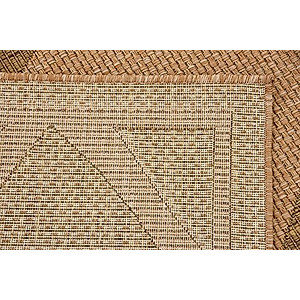 Unique Loom Trellis Collection Area Rug-Geometric Lattice Design, Moroccan Inspired for Indoor/Outdoor Décor, 6 ft x 9 ft, Light Brown/Brown