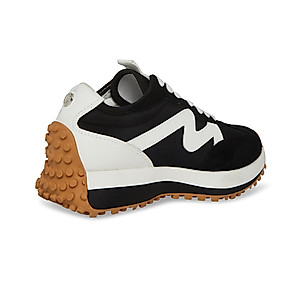 Steve Madden Women's Campo Sneaker, Black/White, 8.5