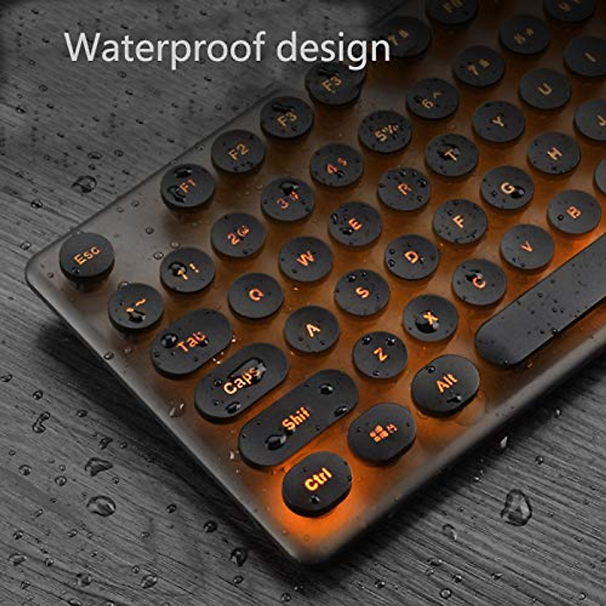 DFFGHKS LED Backlit Wired Keyboard Mechanical Gaming Keyboard, Ergonomic, dustproof and Waterproof, Suitable for laptops, Computers, laptops