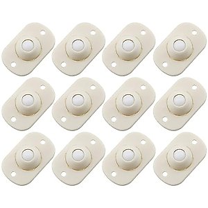 Heyous 12pcs Self Adaptive Caster Wheels Self Adaptive Mini Caster Wheels Sticky Pulley Mini Swivel Paste Universal Pull for Bin Bottom, Trash Can, Storage Box Moving, White