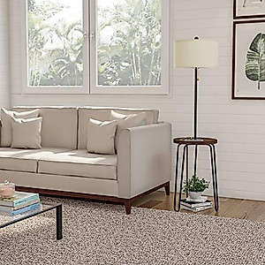 Lavish Home Floor Lamp with Table - Mid-Century Modern Nightstand or Side Table with USB Port and Hairpin Legs - Standing Light with Shelves