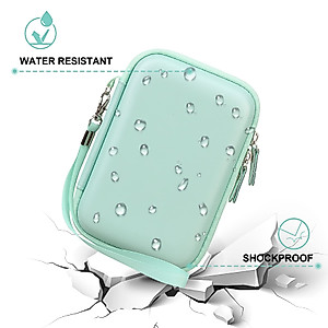 Canboc Hard Case for Phomemo D30 D35/Memoking D30/NIIMBOT D11 Label Maker, Portable Thermal Bluetooth Mini Label Printer Storage Bag, Mesh Bag fit Label Paper Tape Cable, Mint Green