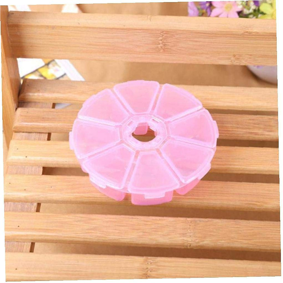 Diamond Painting Boxes Mini 8 Grids Rhinestone Gems Plastic Box Round Storage Box Case Jewelry Bead Makeup Clear Organizer