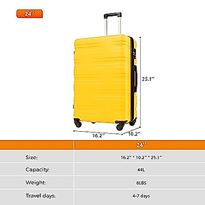 Merax Carry on Luggage Checked in Luggage Suitcase with Wheels Hard Case 24 IN Luggage Expandable with Spinner Wheels