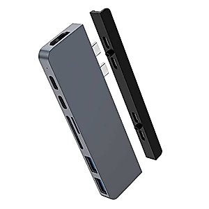 Hyper HyperDrive USB C Hub, Duo 7-in-2 USB C Adapter - MacBook Pro Adapter with Magnetic Grip, 4K HDMI, USB-C 40Gbps 100W PD, 3.1 USB-A, MicroSD/SD - Space Gray