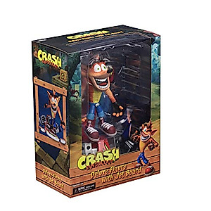 NECA Crash Bandicoot - 7” Scale Action Figure - Deluxe Crash with Jet Board