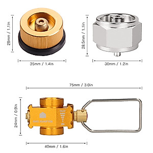 LIXADA Gas Saver Plus Gas Convertor Shifter Refill Gas Tank Conversion Adapter Gas Adaptor Valve Long Gas Cylinder Adapter Propane Tank Adapter for Camping Hiking Fishing