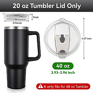 40 OZ Tumbler Replacement Lids, 2 In 1 Tumbler Lid, Spill Proof Splash Resistant Tumbler Covers for 40 OZ Travel Tumbler Accessories, 2 Pack