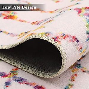 FairOnly 9x12 Area Rug Washable Large Rug Boho Moroccan Area Rugs Stain Resistant Washable Rugs for Living Room Bedroom,Non Slip Non-Shedding Rug Modern Home Decor Rug 9x12